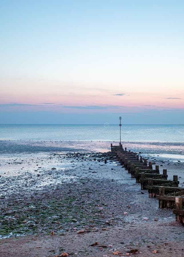 Reflected Light Over Hunstanton Beach at Sunset Stock Image - Image of ...
