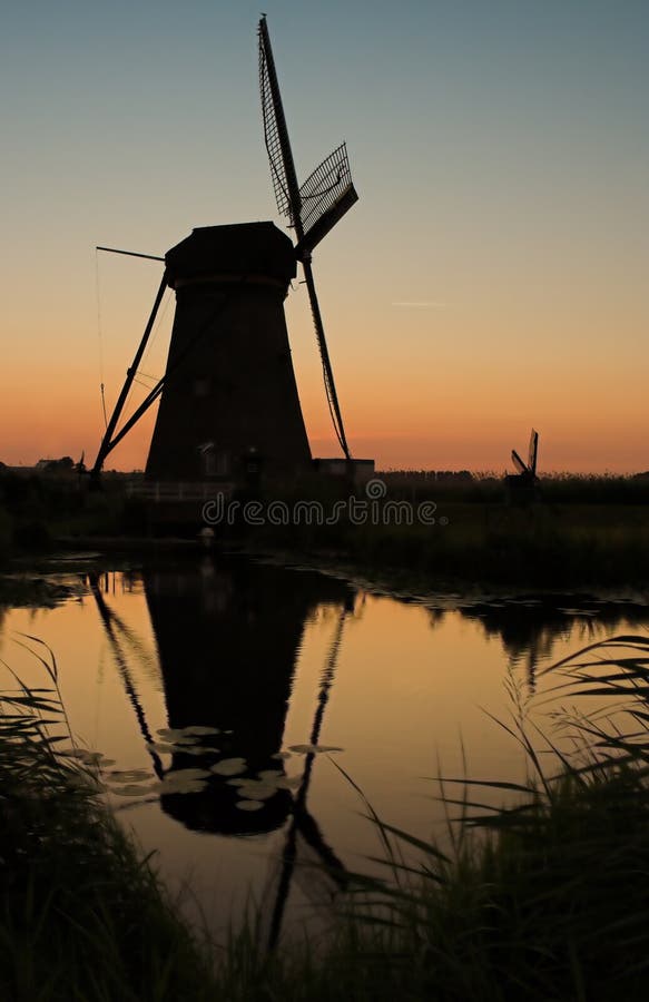 Reflected sunset stock image. Image of lake, netherlands - 1101621