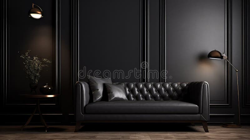 Reflecting Black Wall Texture Stock Illustration - Illustration of ...