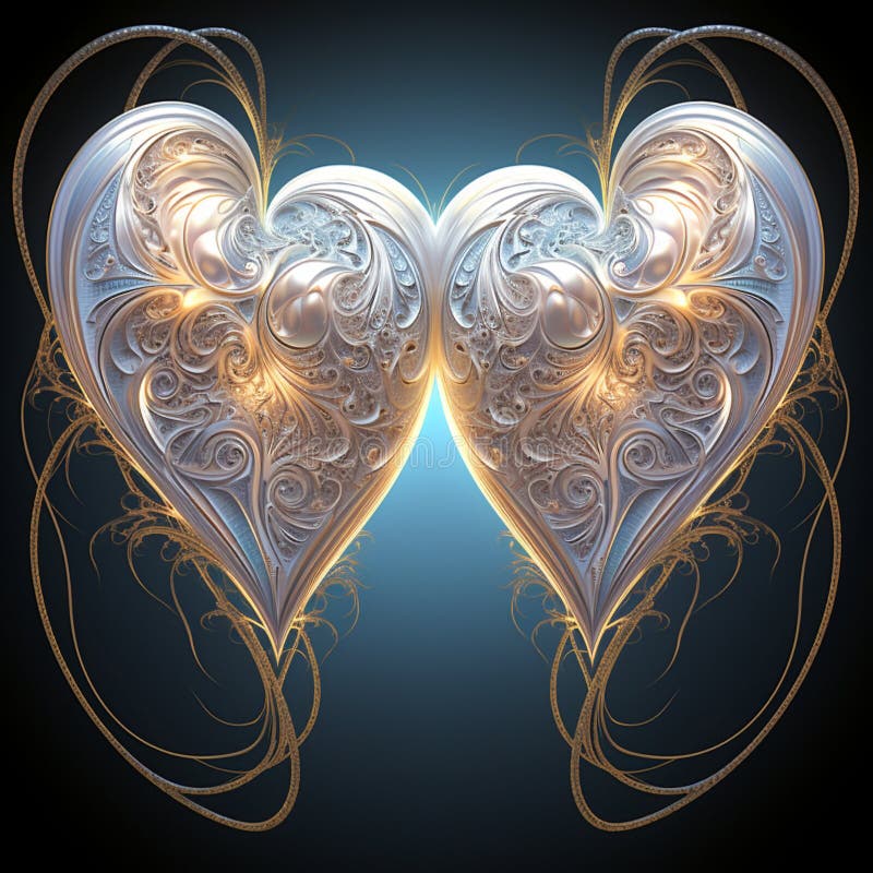 Reflecting Devotion: Mirrored Hearts Stock Photo - Image of beauty ...