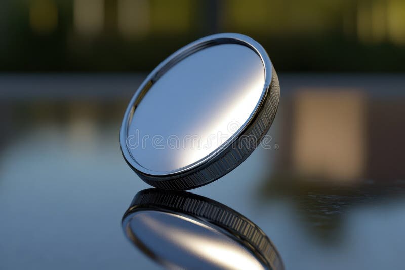 Reflecting Metal Object on a Surface in Natural Light during the Golden ...