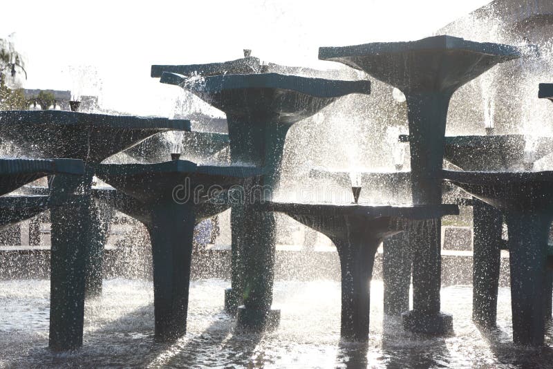 Reflecting Pool Fountain Creates Outdoor Stock Image - Image of fall ...