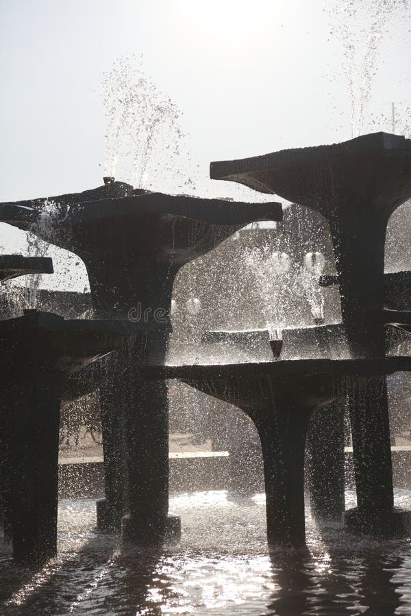 Reflecting Pool Fountain Creates Outdoor Stock Photo - Image of city ...