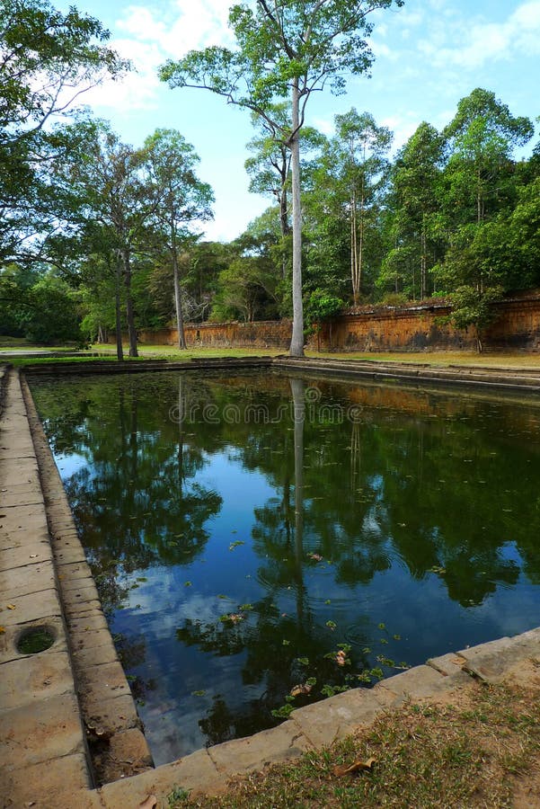 Reflecting Pool in Phimeanakas, Angkor, Cambodia Stock Photo - Image of ...