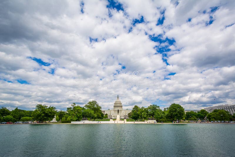 The Capitol and Reflecting Pool in Washington, DC. Stock Image - Image ...