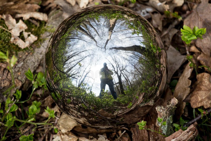 Reflecting Sphere Photographer Selfie Stock Image - Image of sphere ...