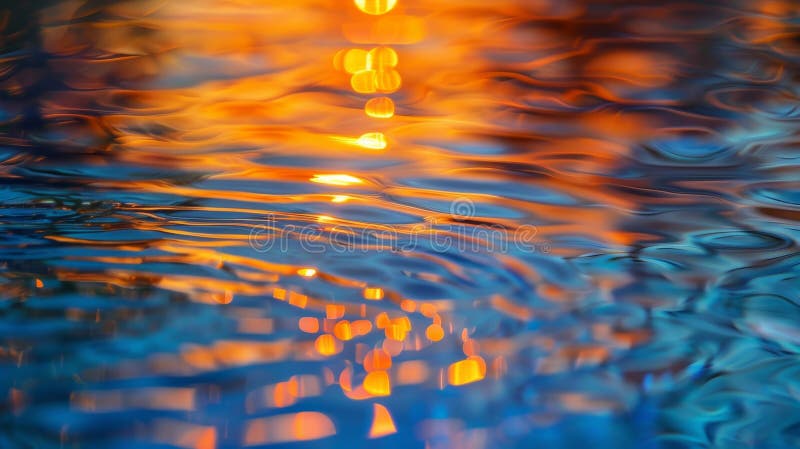 Reflection of Abstract Light in Water Creating Ripples and Patterns ...