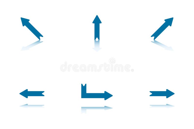 Reflection Arrows Collection 1 Stock Vector - Illustration of indicate ...