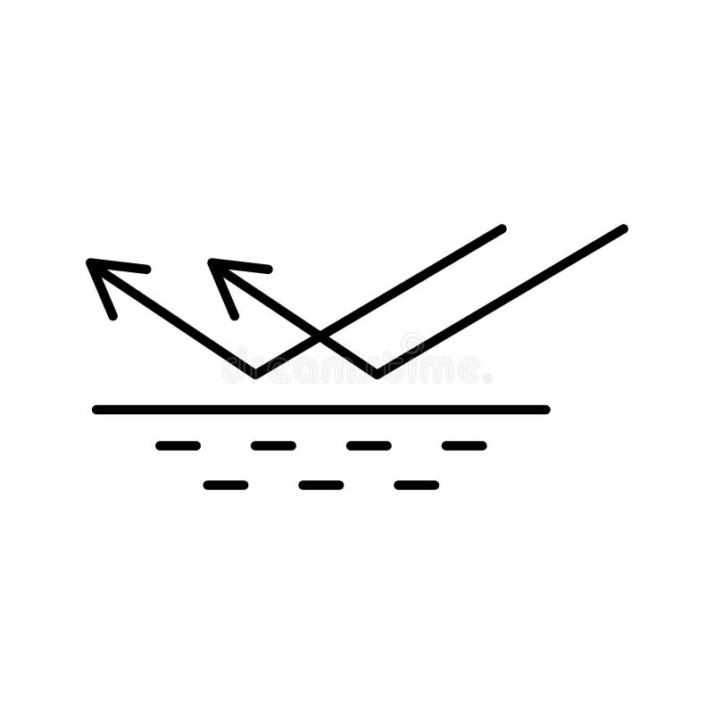 Reflection Arrows Icon. Light Bounce Diagram. Vector Wave Concept ...