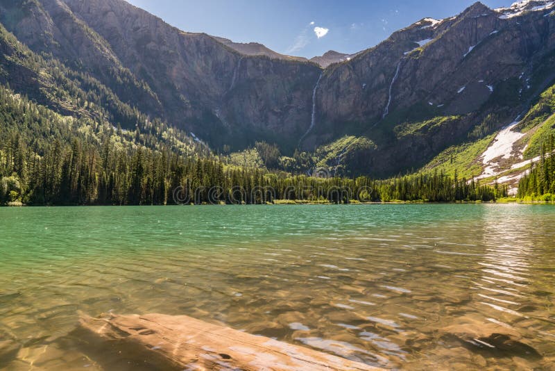 Avalanche Lake, Glacier National Park Stock Image - Image of nature ...