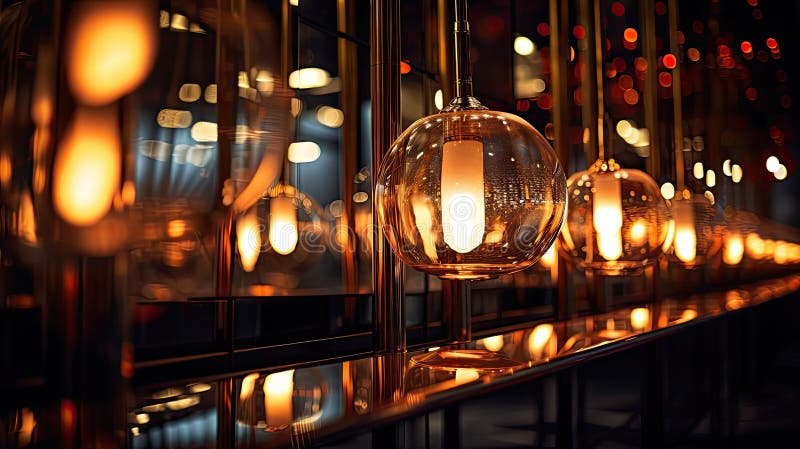 Reflection bar lights stock illustration. Illustration of decor - 321196060