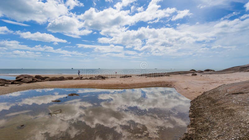 Reflection on the beach stock image. Image of abstract - 43792629