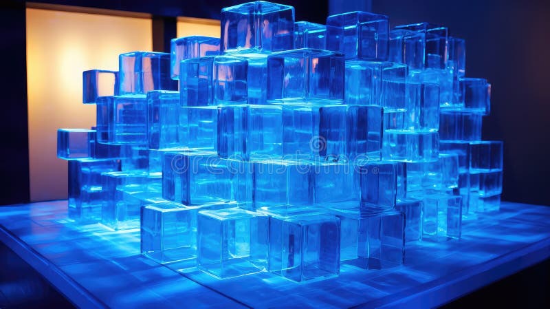 Reflection blue blocks stock illustration. Illustration of creative ...