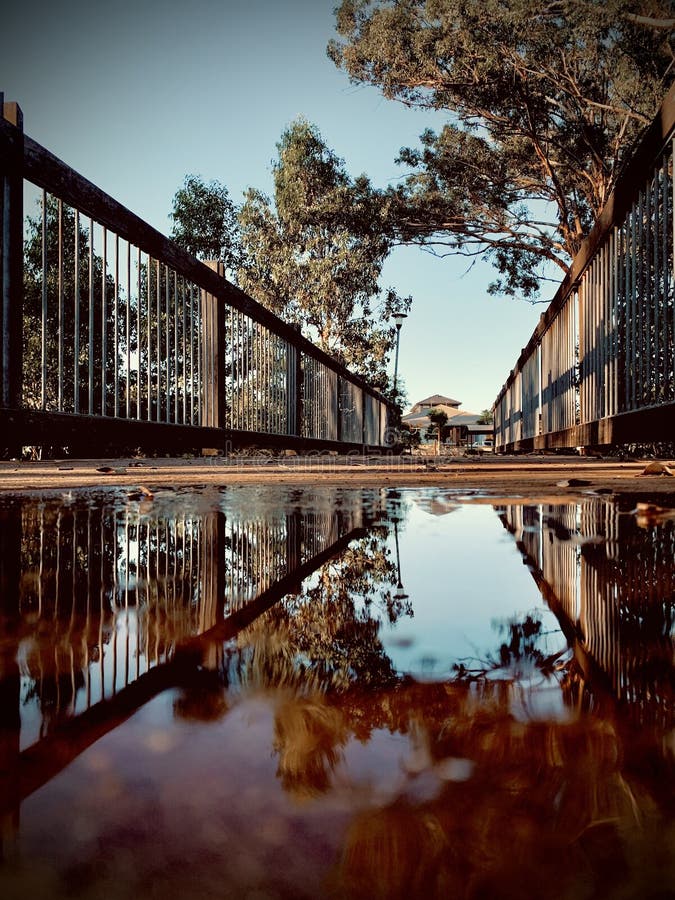 Reflection of the bridge stock image. Image of park - 179617099