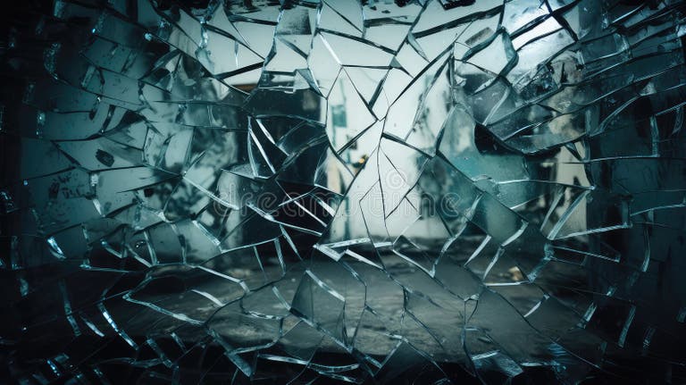 Reflection Broken Glass Transparent Stock Illustration - Illustration ...