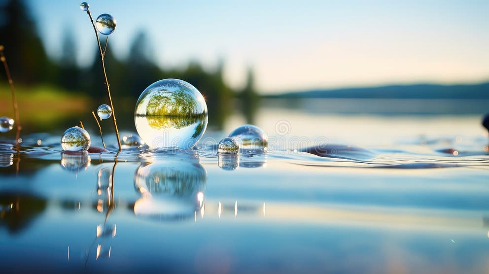 Reflection Bubble Water Text Stock Illustration - Illustration of ...