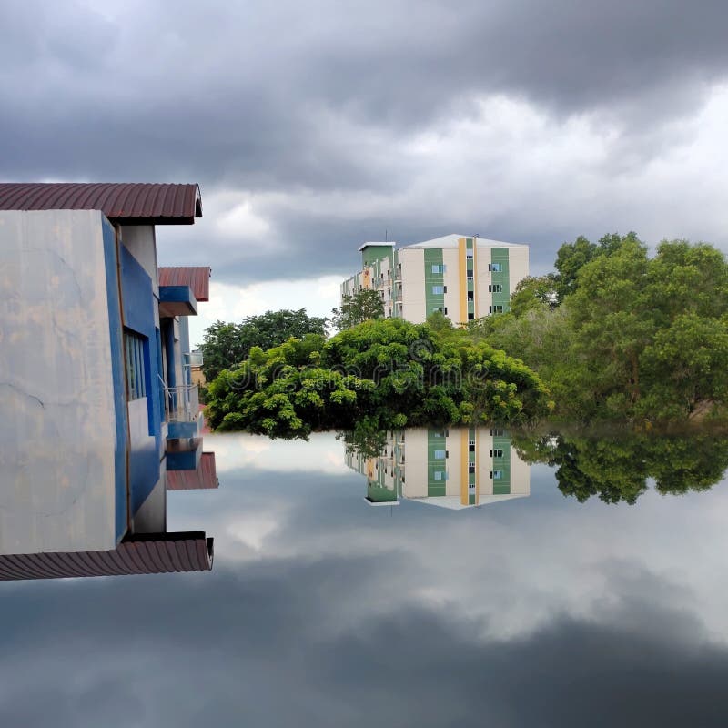 Reflection on the building stock photo. Image of shot - 97425824