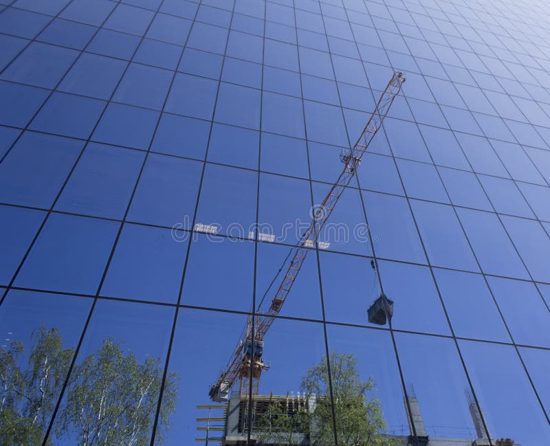 Reflection of Building Construction Stock Image - Image of building ...