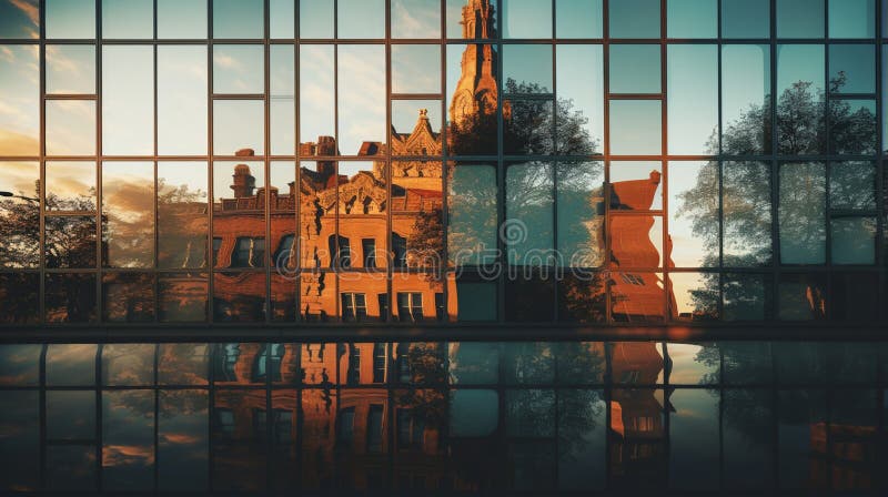 A reflection of a building stock illustration. Illustration of ...