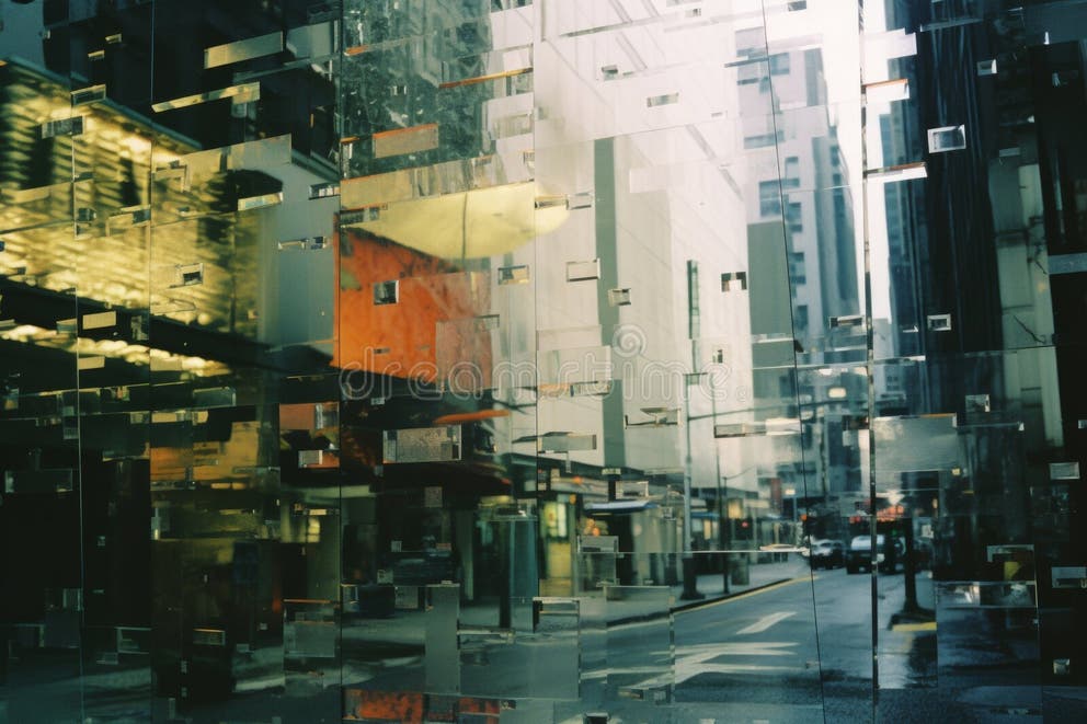 A Reflection of a Building in a Window Stock Illustration ...