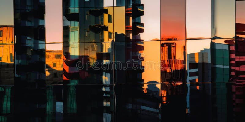 A Reflection of Buildings in a Glass Building. AI Generative Image ...