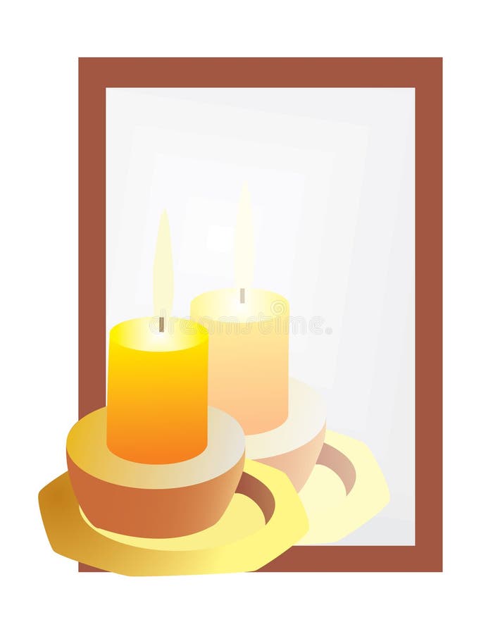 Reflection of the Candles in the Mirror Stock Vector - Illustration of ...