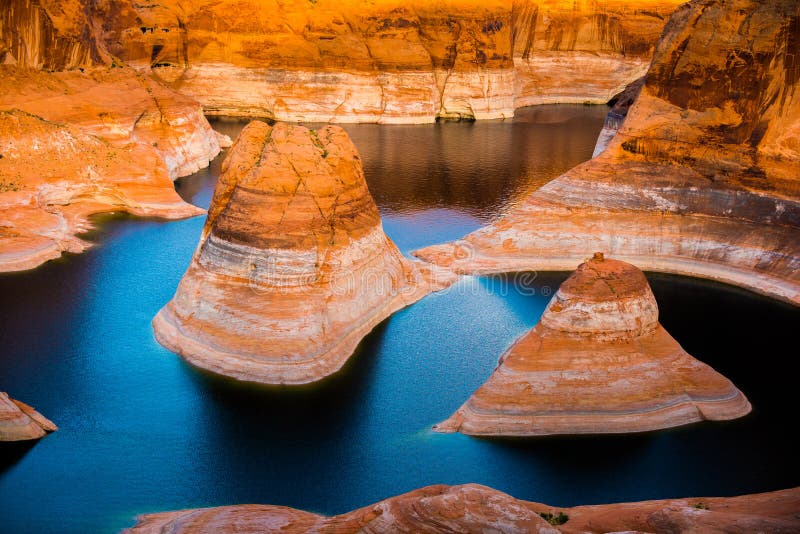 Reflection Canyon Lake Powell Utah Stock Photo - Image of desert ...