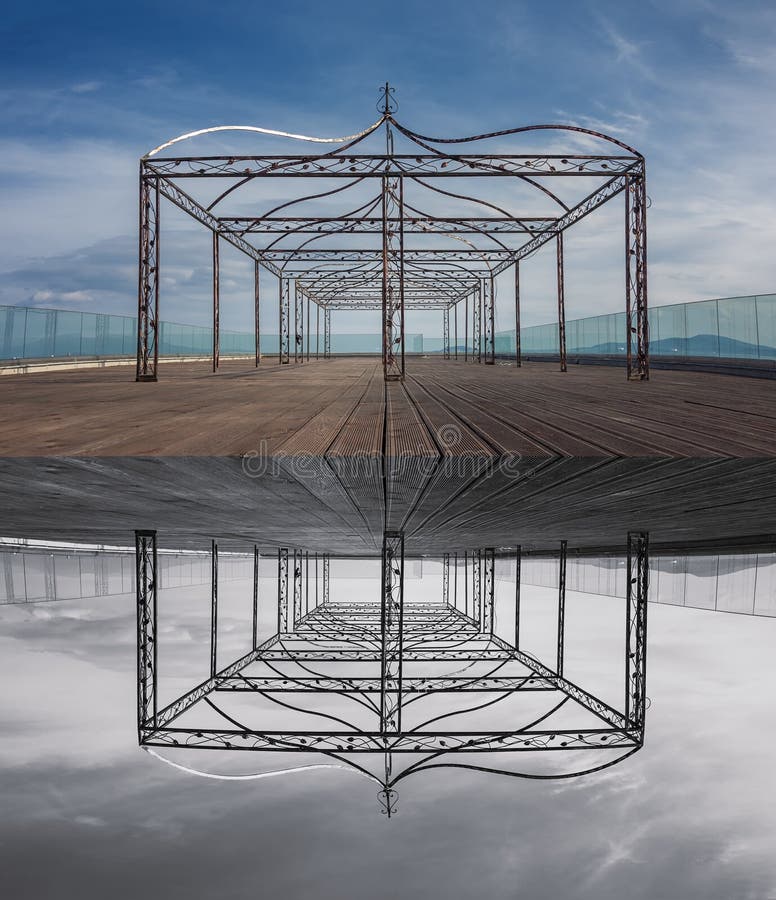 Reflection of Ceremony Arch with Fine Decorative Ornaments Stock Image ...