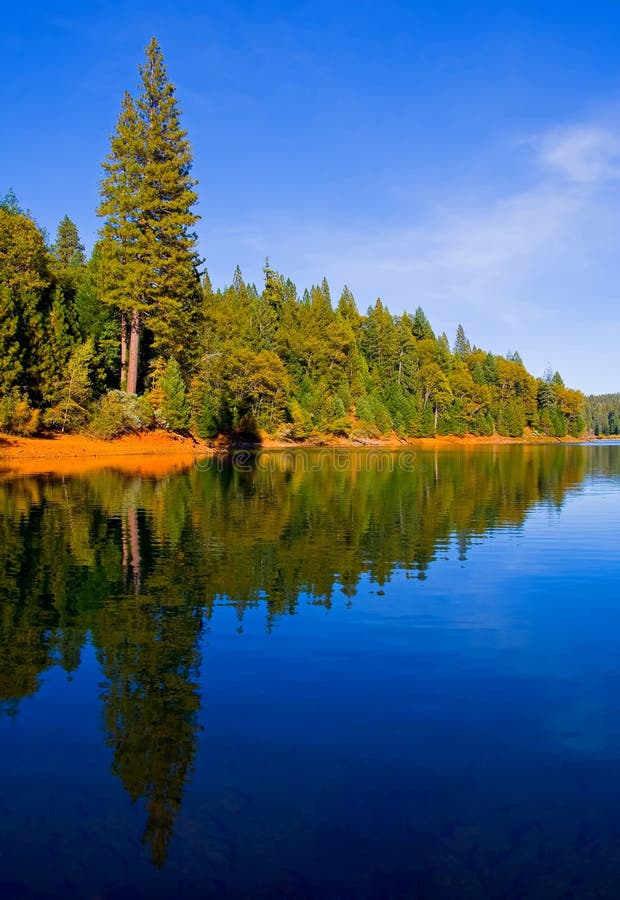 Clear Blue Lake in Northern California Stock Photo - Image of dramatic ...
