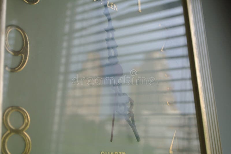 Reflection on a Clock Glass Stock Photo - Image of metal, clock: 145876636