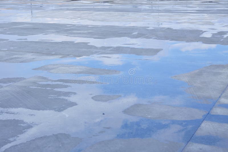 Reflection of Sky on Water Cement Floor Stock Photo - Image of dream ...