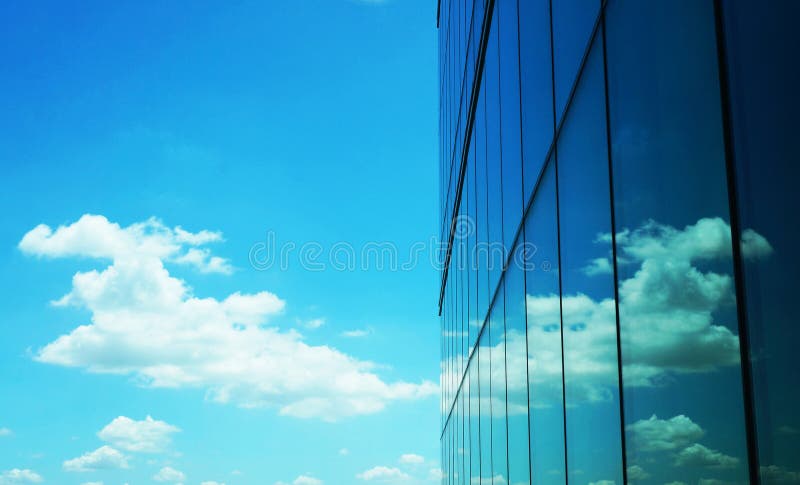 Reflection of Cloud on Skyscraper Stock Photo - Image of clouds, glass ...