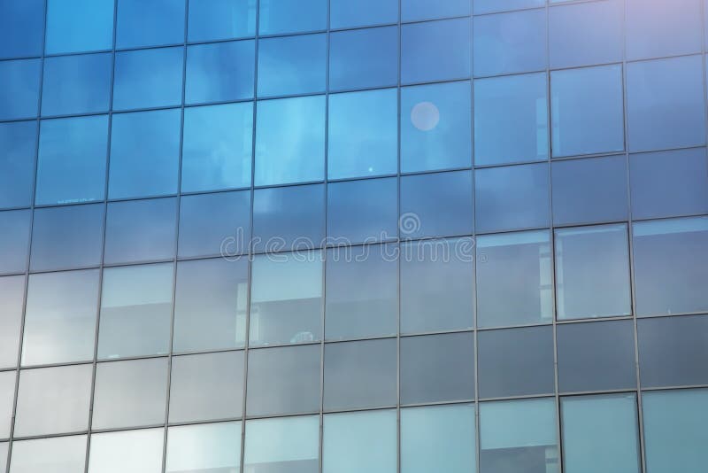 Reflection of Clouds in Mirrored Windows of Building Stock Image ...