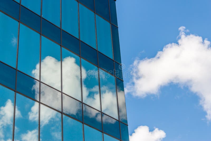 Reflection of Clouds in an Office Building Stock Photo - Image of ...