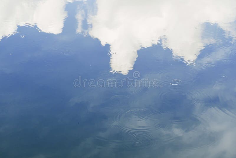 A Reflection Clouds on the Water in the Evening. Stock Image - Image of ...