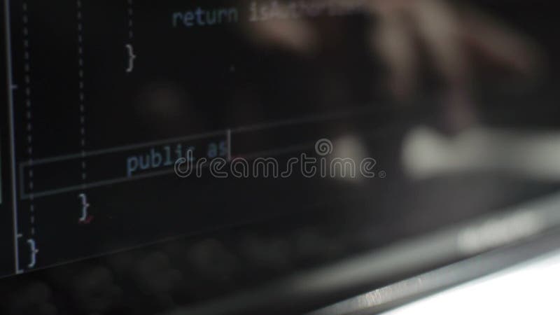 Reflection in the Computer Monitor of Fingers Typing on the Keyboard ...