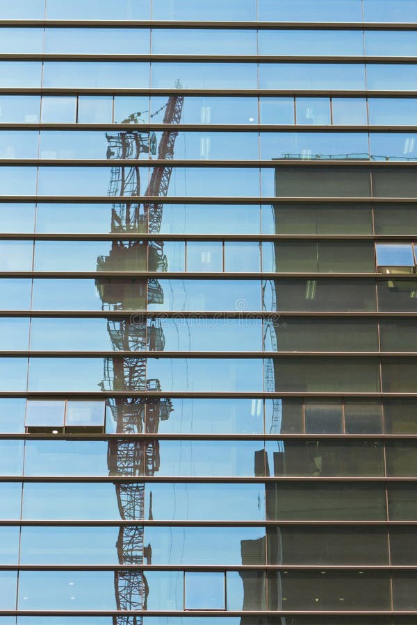 Reflection of construction stock image. Image of project - 24709383