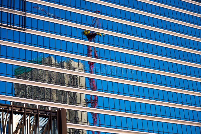 Reflection of Construction Crane Stock Photo - Image of building ...
