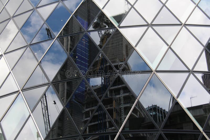 Reflection of a Construction Stock Image - Image of buildings, face ...