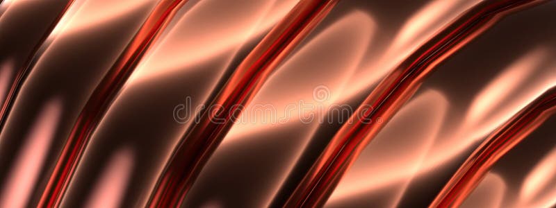 Reflection of Copper Bent Cylinder Metallic Elegant Modern 3D Rendering ...