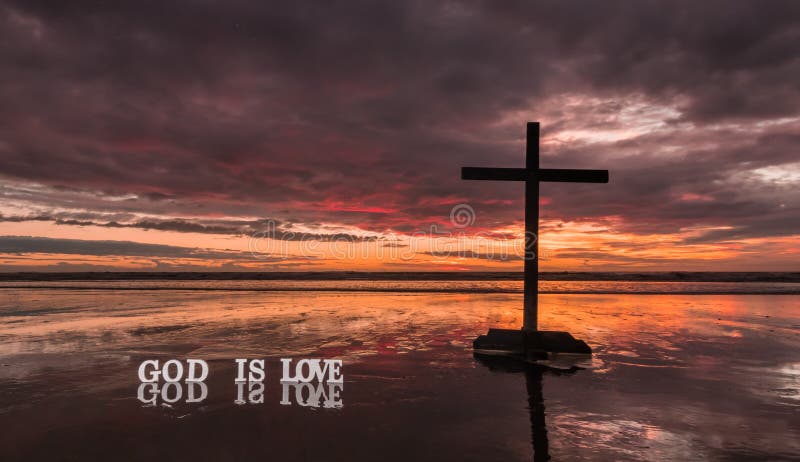 Reflection Cross God is Love Stock Image - Image of christ, salvation ...