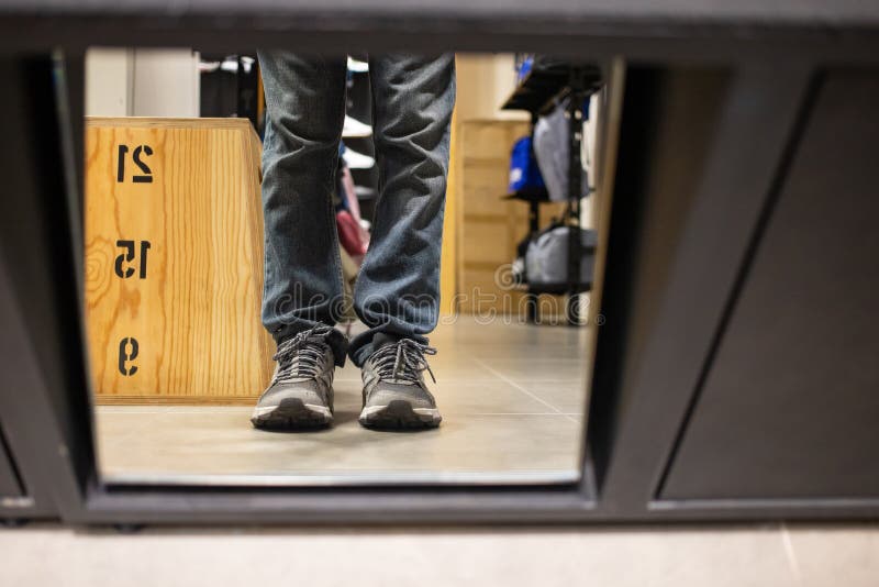 Closeup Training Shoes Reflecting on Mirror Stock Photo - Image of ...