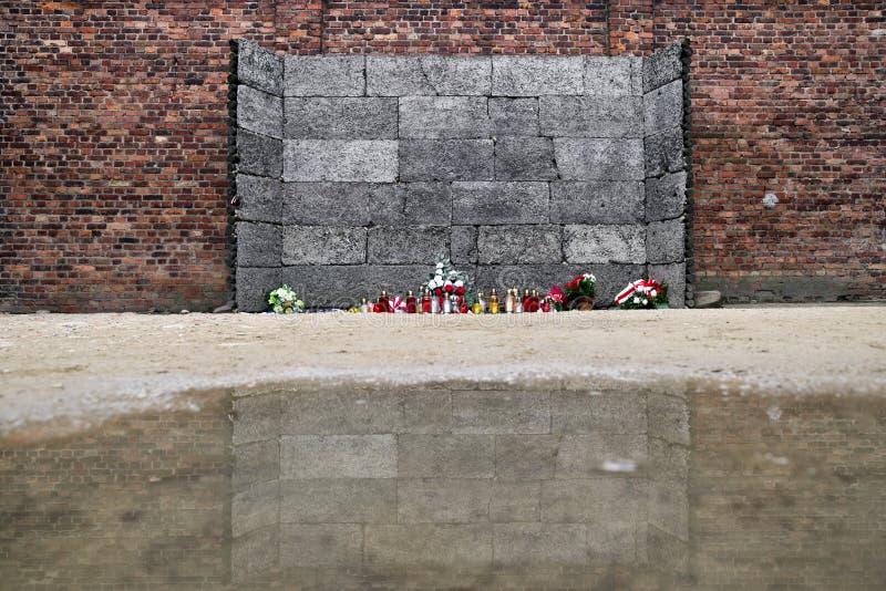 The Death Wall at Aushwitz-Birkenau Editorial Stock Image - Image of ...