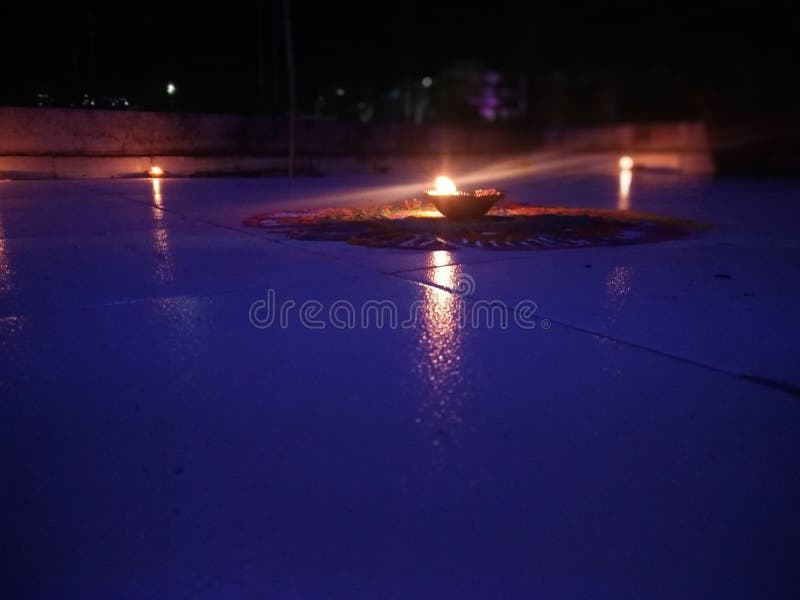 Reflection Diya on Floor Night Mood Stock Image - Image of mood, light ...