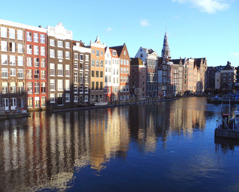Reflection of Dutch Style Traditional Building in Amsterdam Stock Image ...