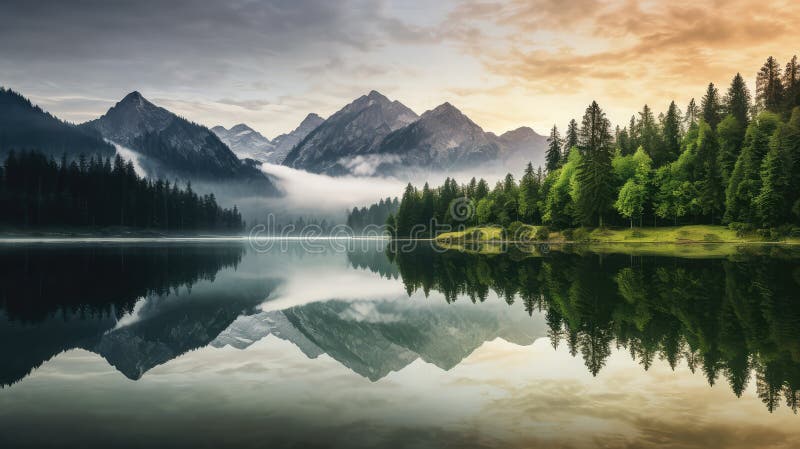 Reflection Earth Air Fire Water Ether Stock Illustration - Illustration ...