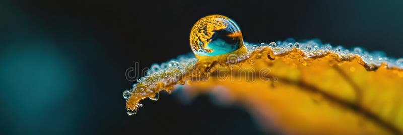 Reflection of Earth in Dew Drop on Leaf Captures Natures Beauty in a ...
