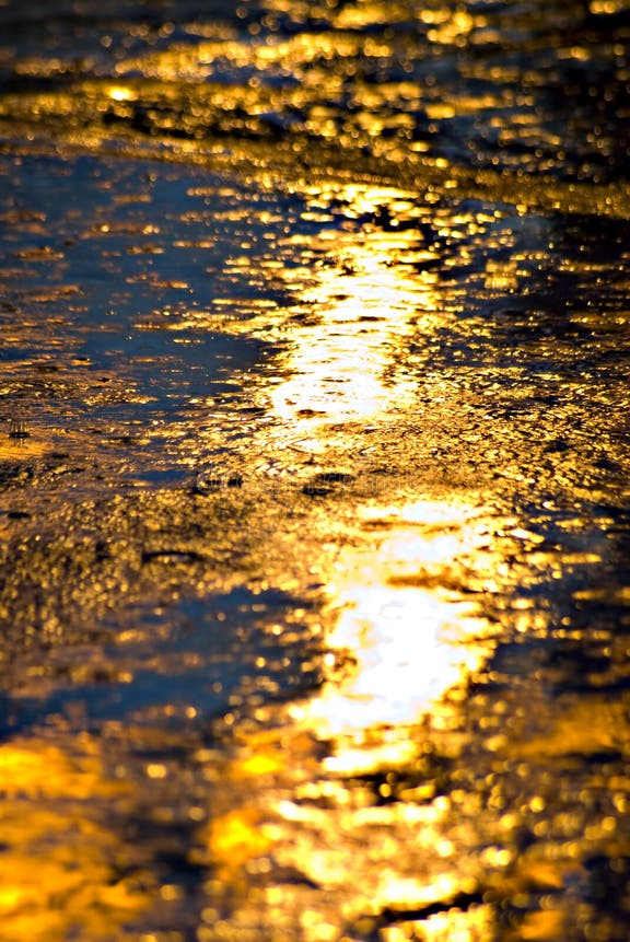 Reflection of the Electric Light in the Rain Stock Image - Image of ...