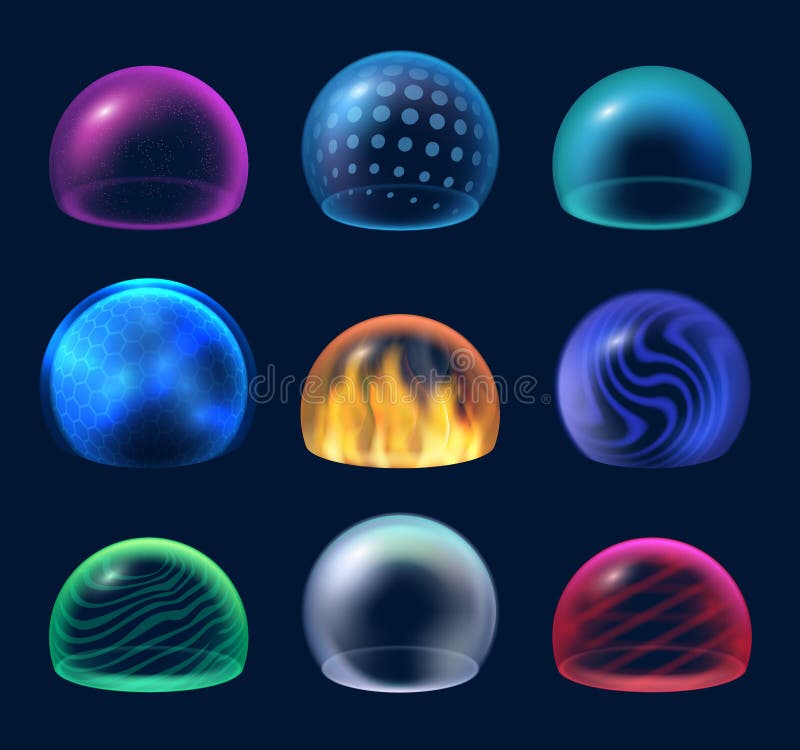 Energy Shield Effects Isolated on Transparency Grid Stock Illustration ...