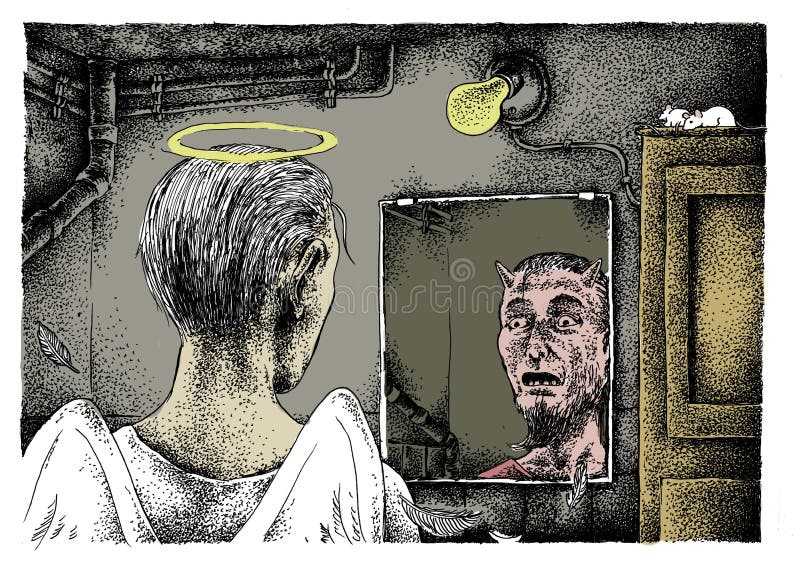 Reflection of Evil stock illustration. Illustration of advertising ...